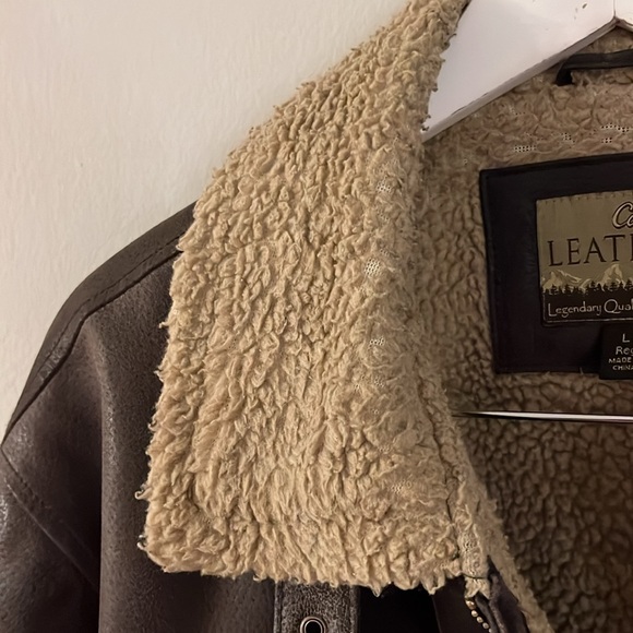 Cabela's | Jackets & Coats | Vintage Cabelas Aviator Sherpa Lined Leather Jacket Size Large ...